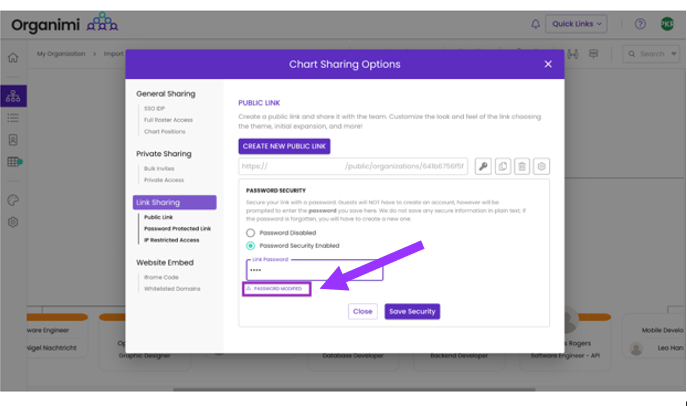 Using a public link to share your chart. – Organimi Help Center