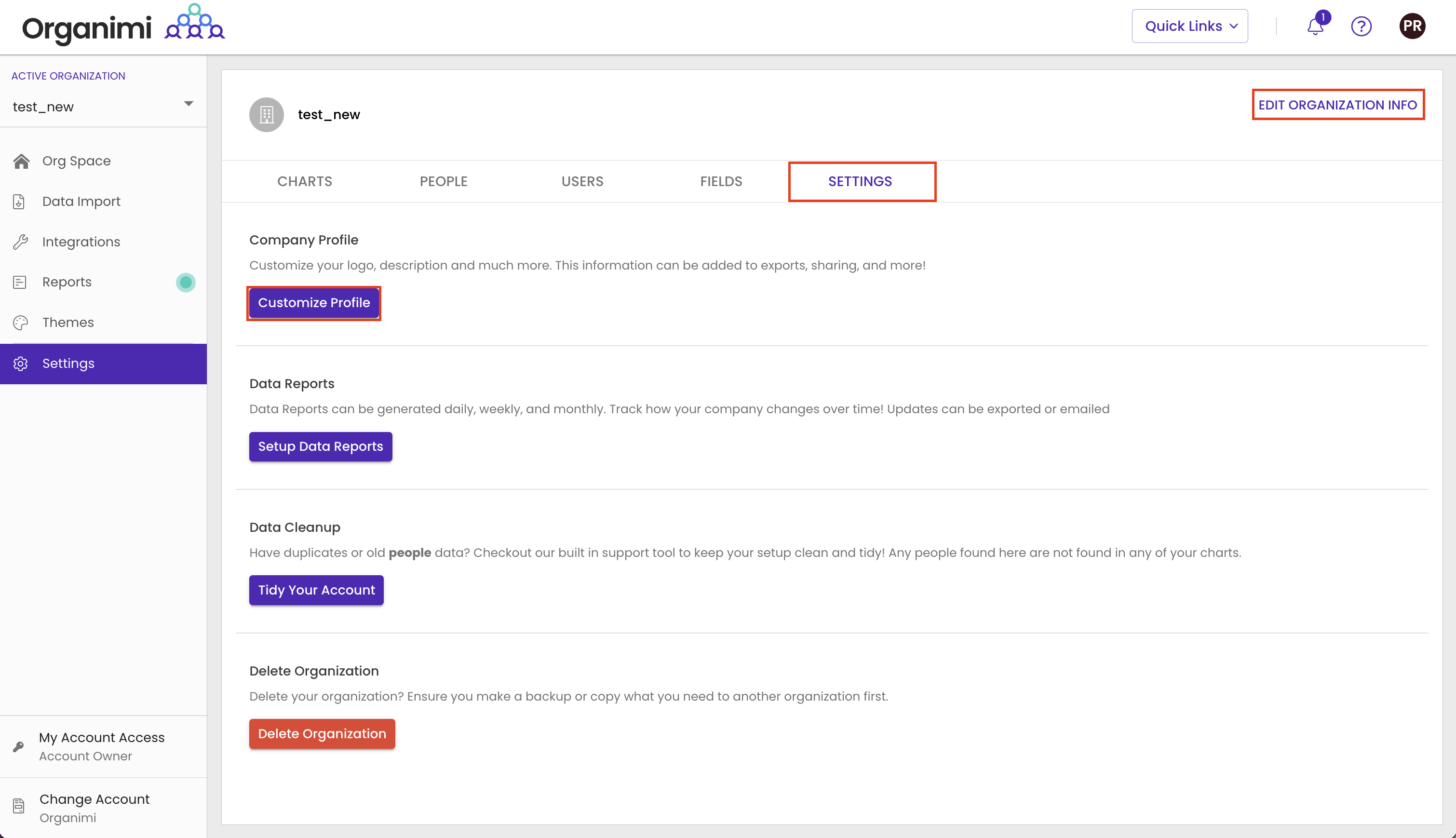 How to rename an organization. – Organimi Help Center