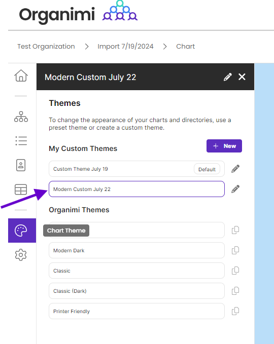 Apply a customized theme to your org chart. – Organimi Help Center