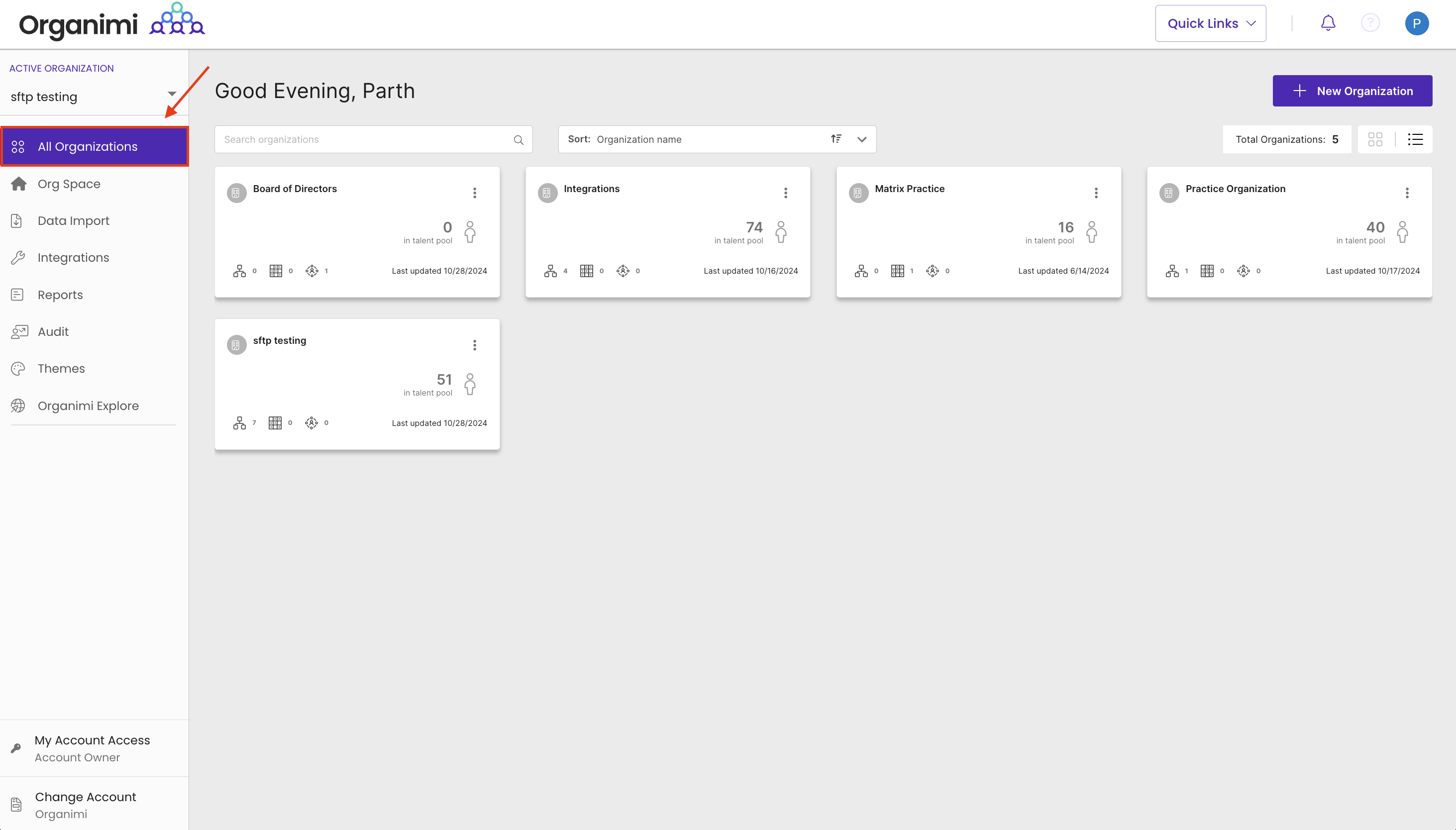 Org Dashboard – Organimi Help Center