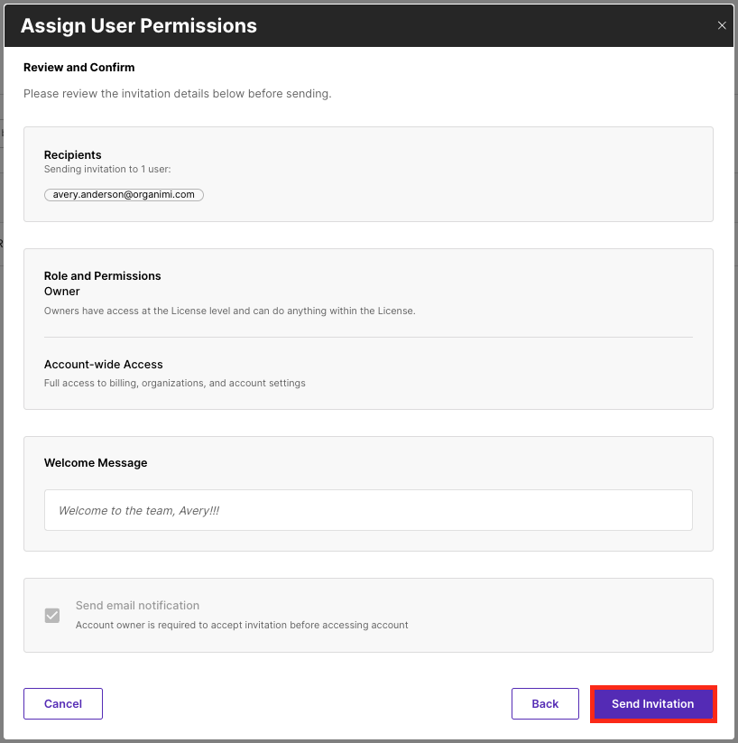 Adding an account owner – Organimi Help Center